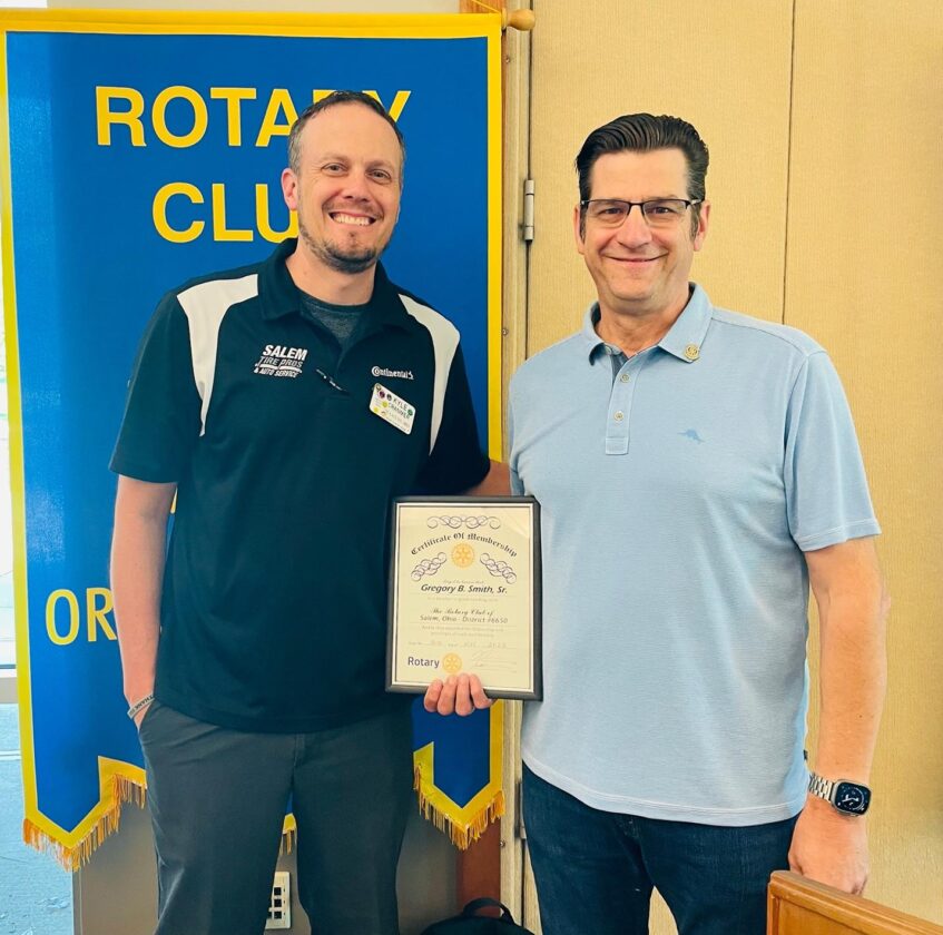 Rotary Club of Salem welcomes new member | News, Sports, Jobs - Salem News